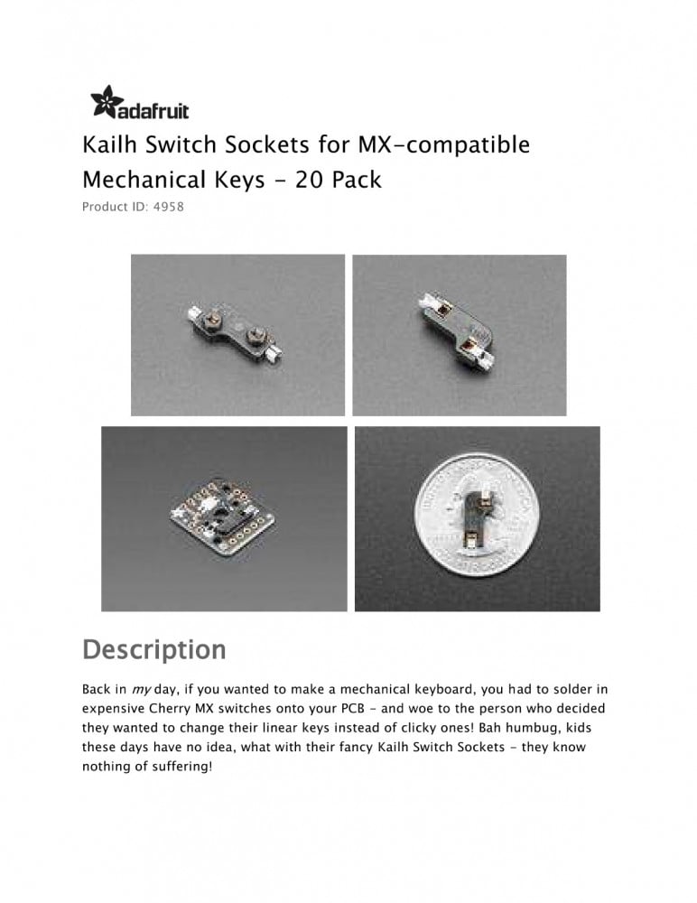 Adafruit 4958 technical document page 1