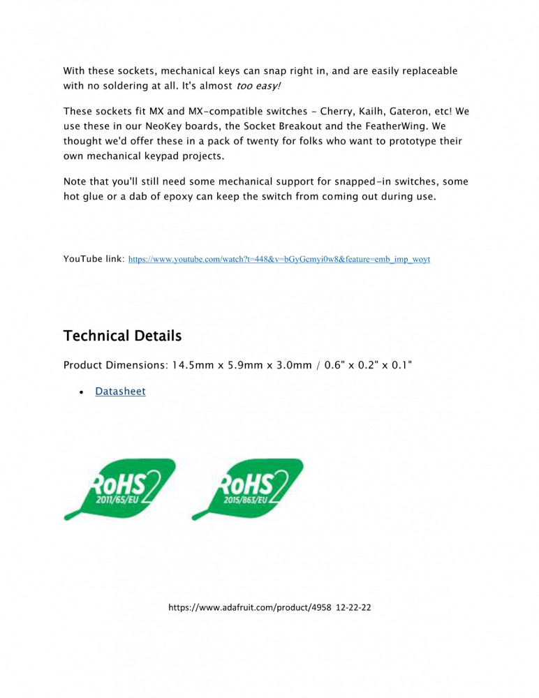 Adafruit 4958 technical document page 2