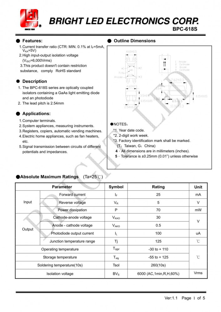 BPC-618S specification page 2