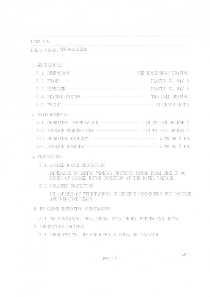 AFB0612GHZJK specification page 5