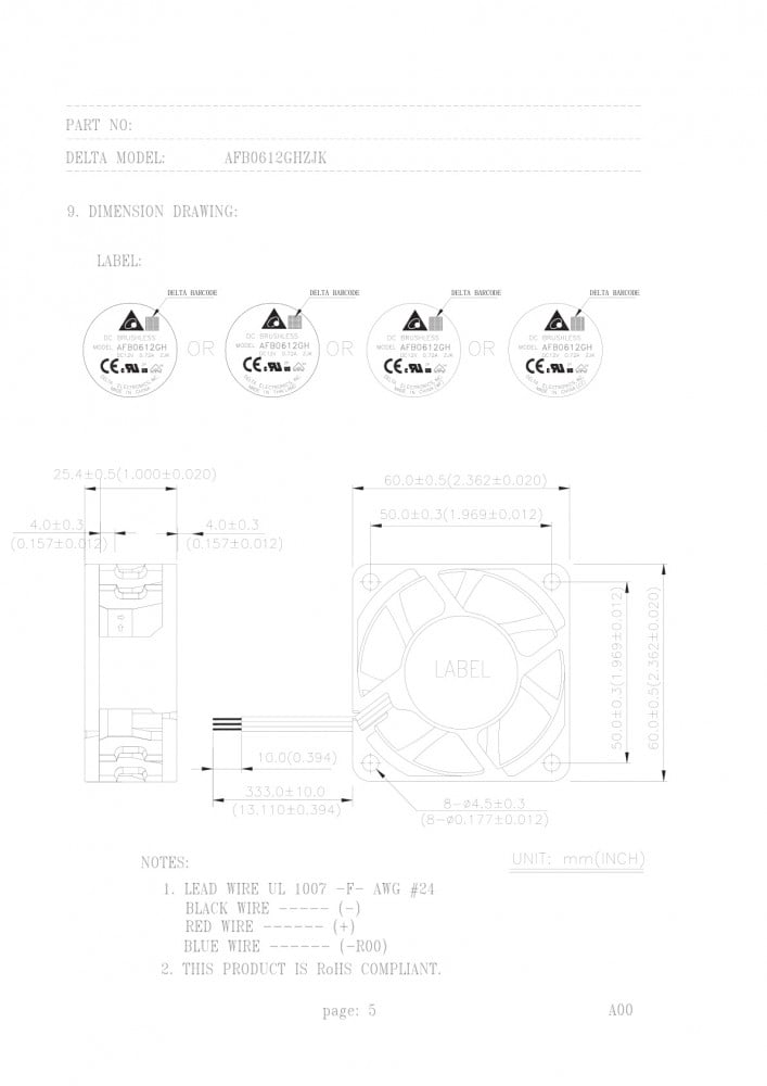 AFB0612GHZJK specification page 7