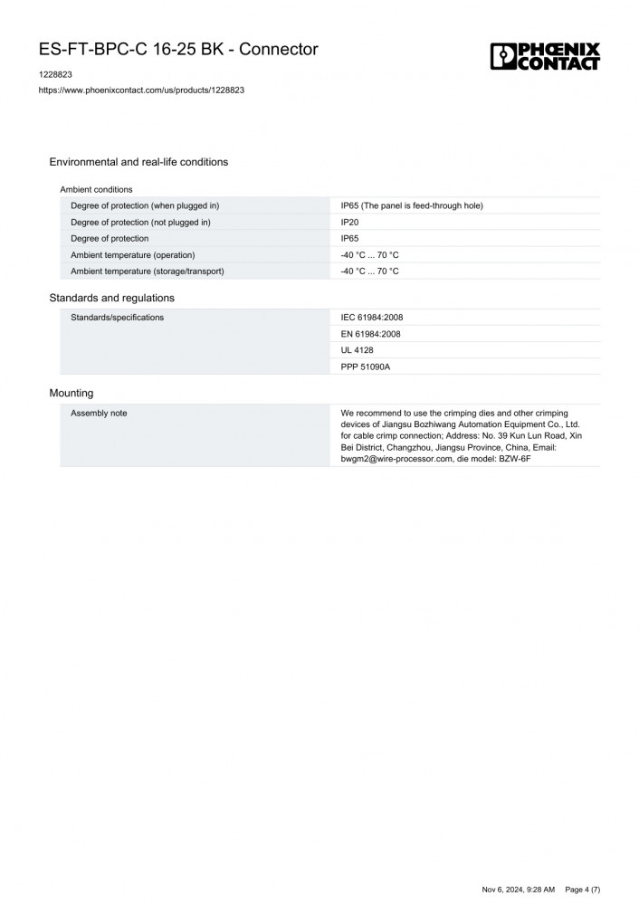 Phoenix Contact 1228823 technical document page 4