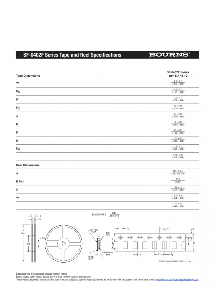 Bourns SF-0402F series datasheet page 4