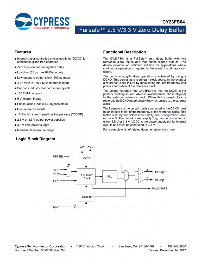 CY23FS04 datasheet page 1