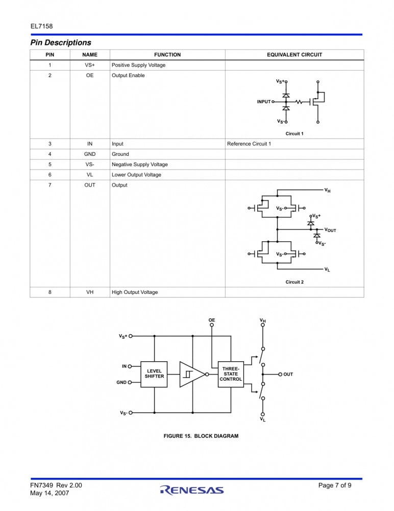 EL7158 datasheet page 7