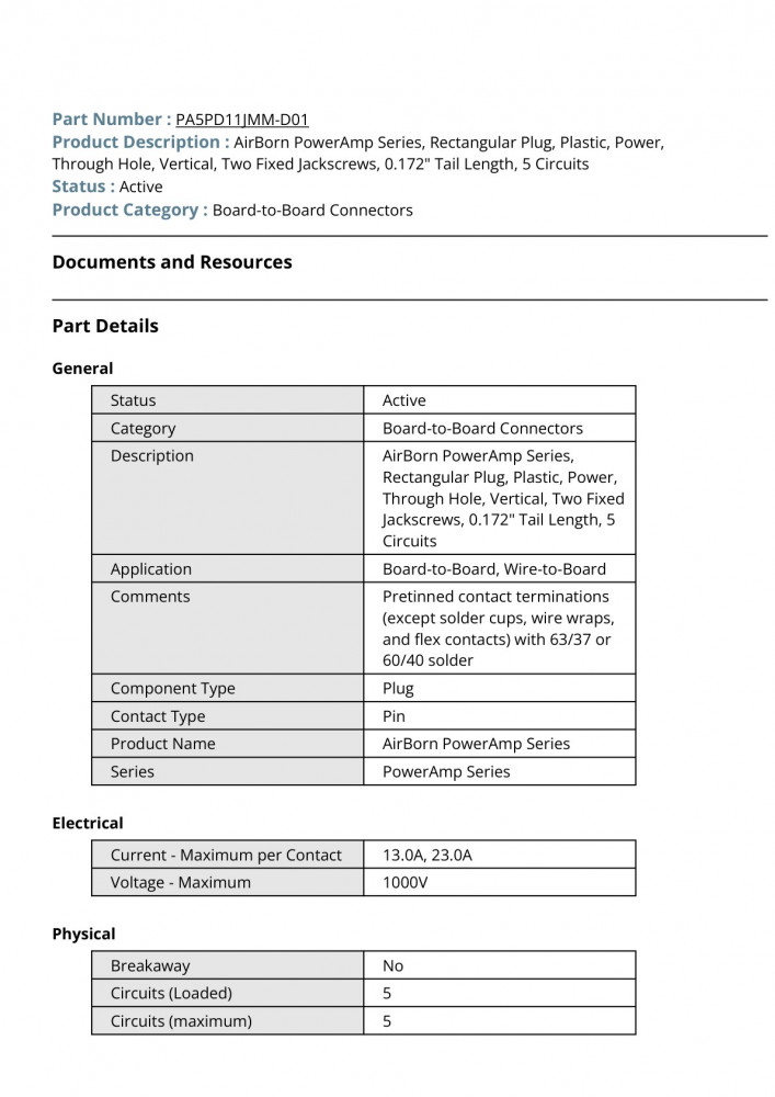 PA5PD11JMM-D01 technical document image, page 1