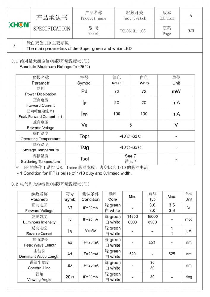 Khon specification page 9