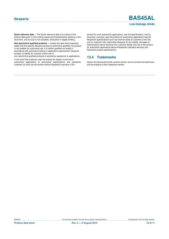 BAS45AL datasheet page 10