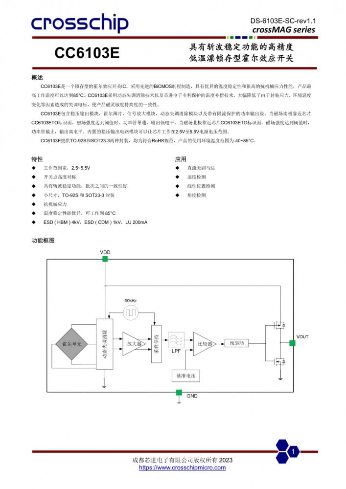 CC6103E datasheet page 1