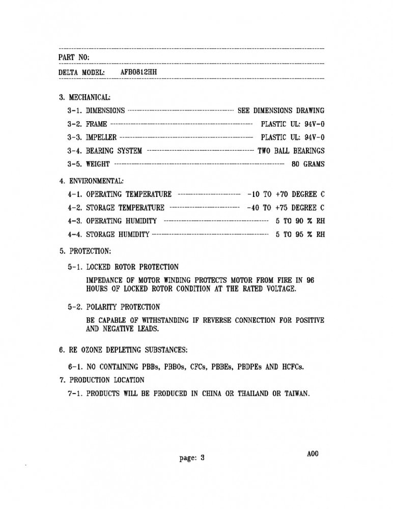 AFB0812HH specification page 3