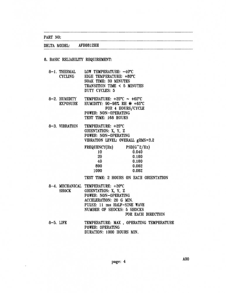 AFB0812HH specification page 4