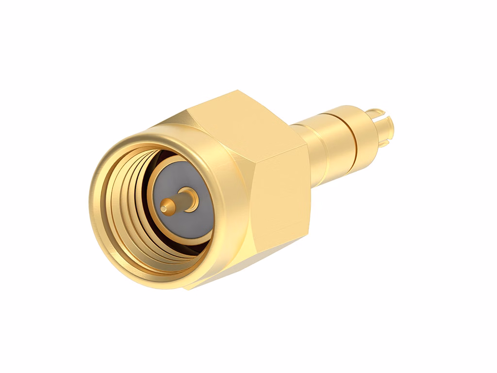SMA Jack-to-SMP-MAX Jack, Between-Series Adapter, Straight, 4 Slots, Bag, 50 Ohms