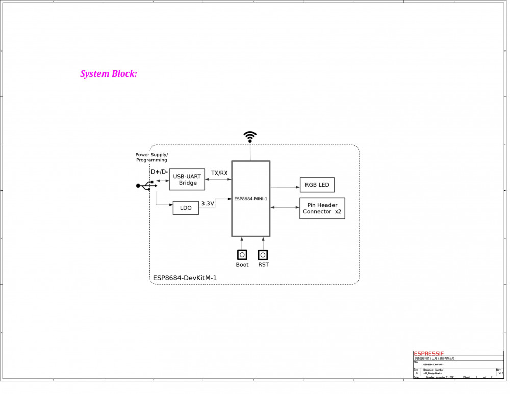 ESP8684-DevKitM-1 design document page 1