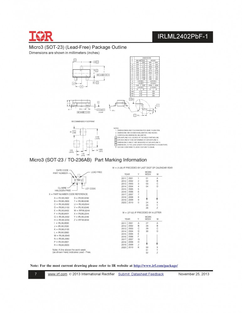 IRLML2402TRPBF datasheet page 7