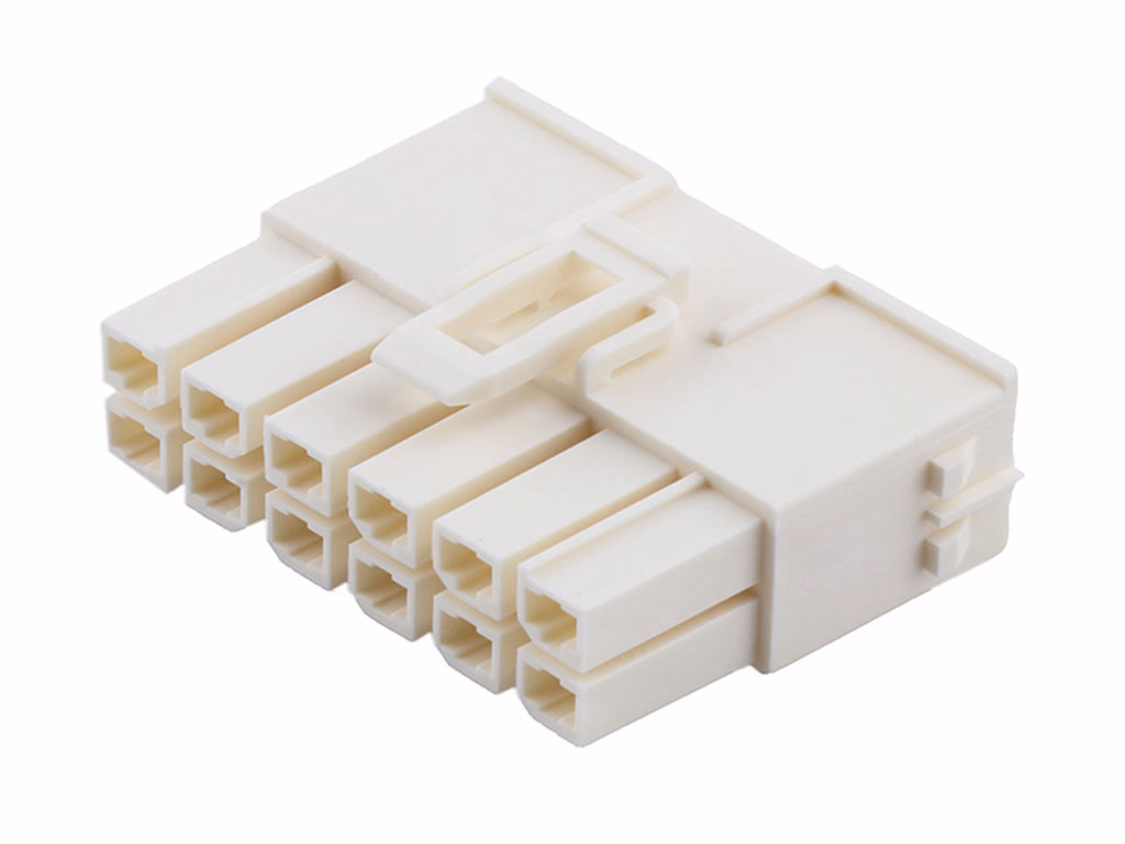 Mega-Fit ColorLock Tangless TPA-Capable Receptacle Housing, Dual Row, 12 Circuit, UL 94V-0, Glow-Wire Capable, Natural for sale