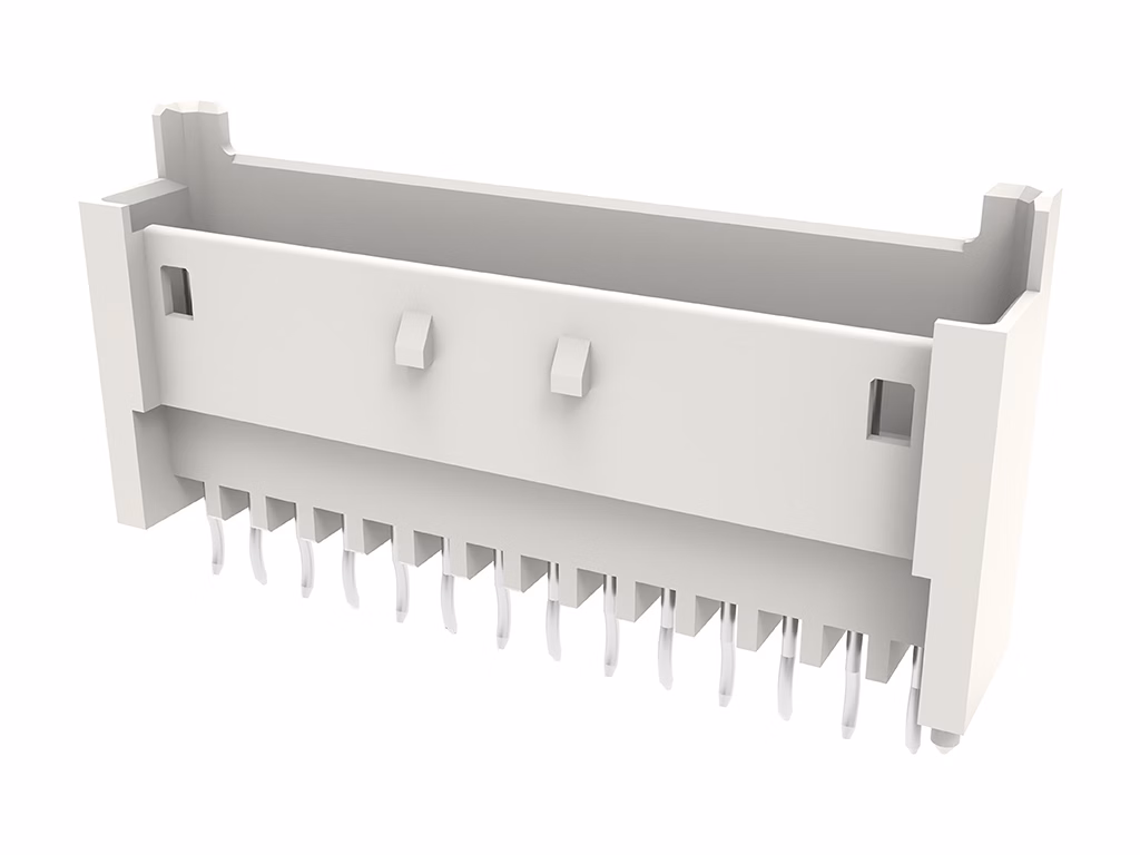 2.50mm Pitch, Mini-Lock PCB Header, Single Row, Vertical, Through Hole, Matte Tin Plating, Positive Lock, 13 Circuits, with Potting Capability, Tray, 3.50mm PC Tail Length, Black