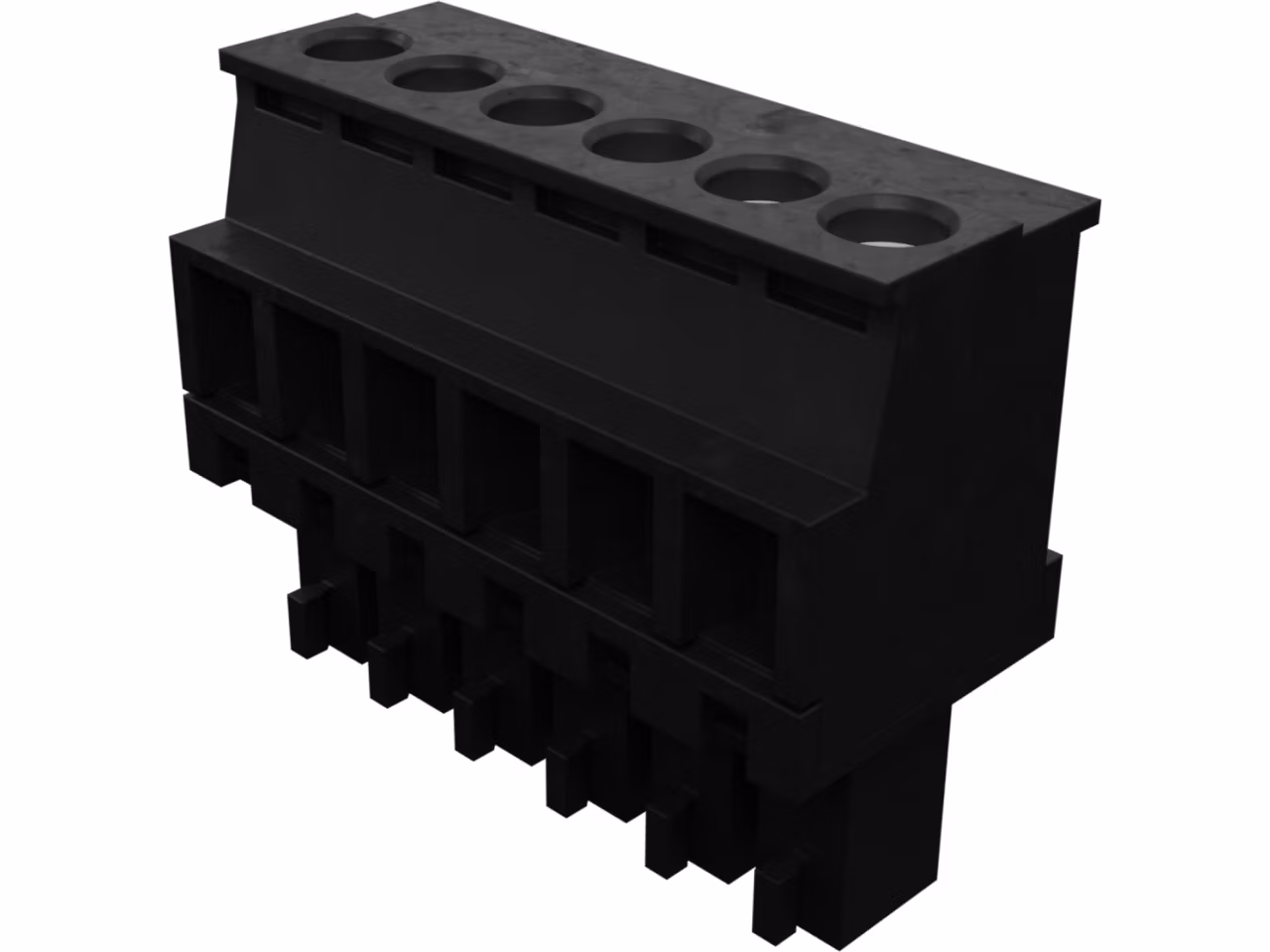 3.81mm Pitch Eurostyle Vertical Plug, with Standard Imprinting, Front Wire Entry, Gold (Au) Plated, Black, 6 Circuits for sale