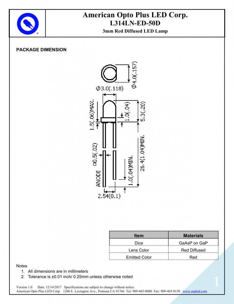 L314LN-ED-50D datasheet page 1