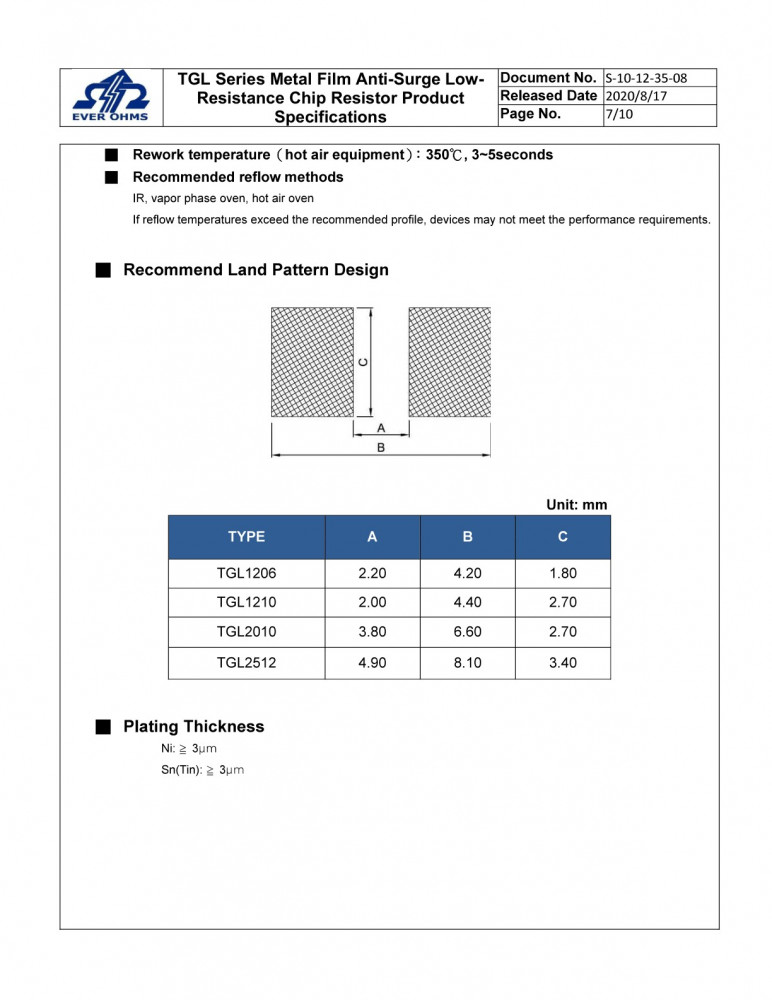 EVER OHMS TGL series datasheet page 7