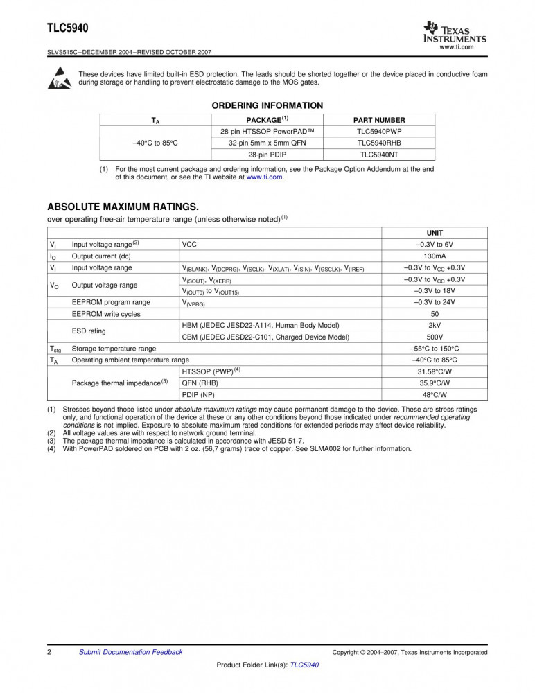 BOB-10616 technical document page 2