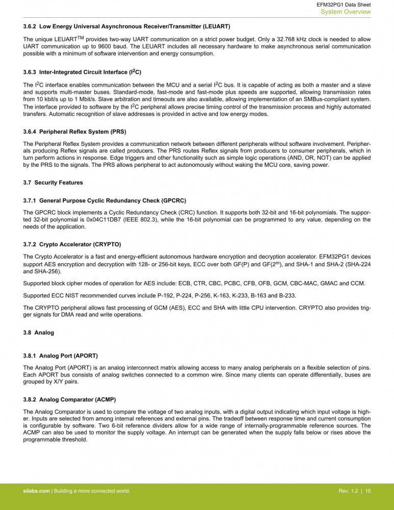 EFM32PG1 datasheet page 10