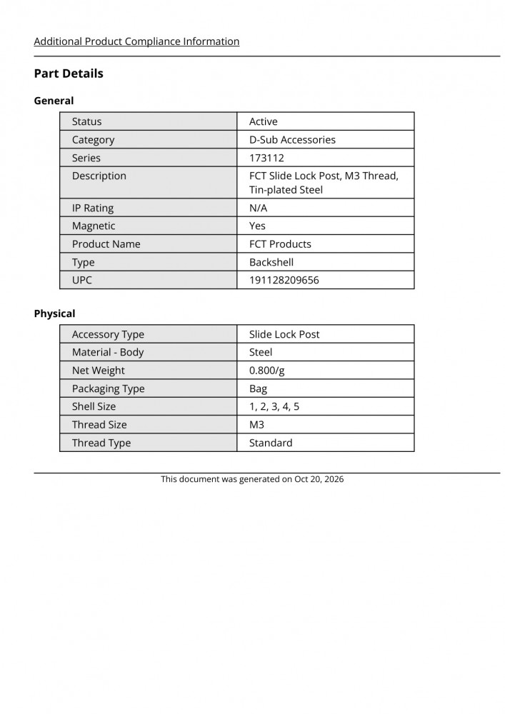 MOLEX 1731120406 product drawing, page 2