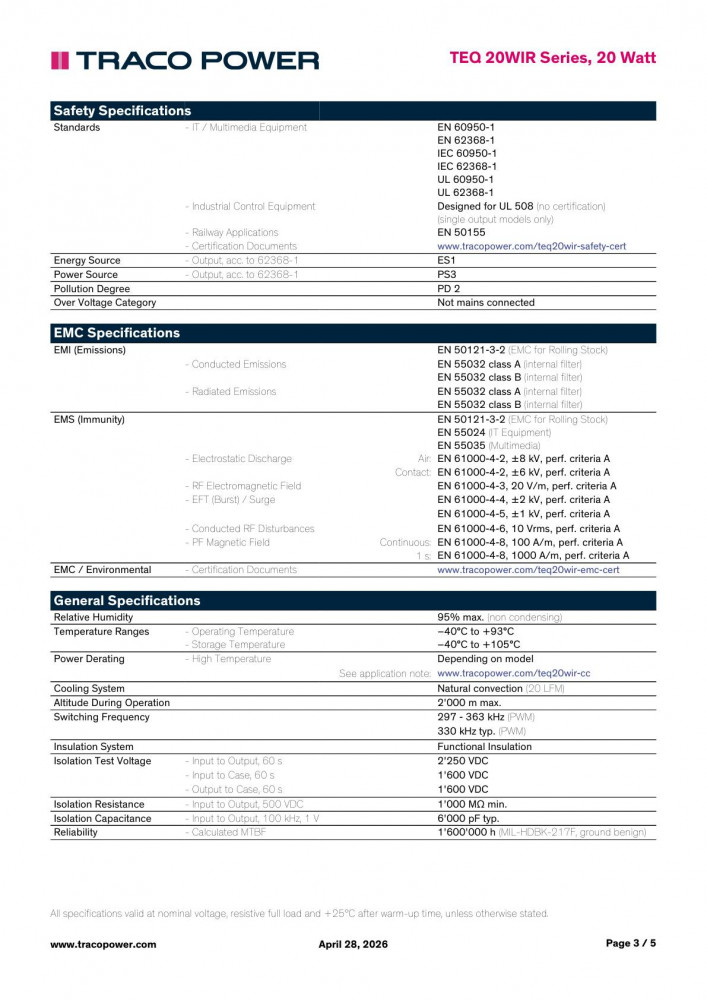 TEQ 20WIR technical document preview, page 3