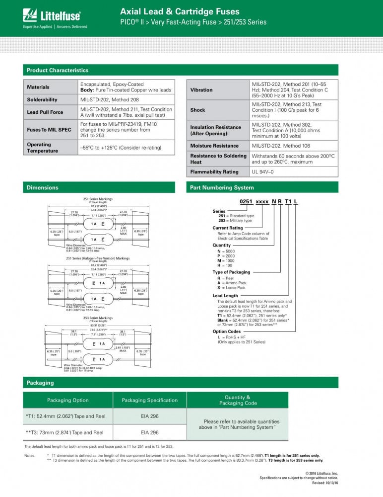 Littelfuse 251 and 253 Series datasheet page 4