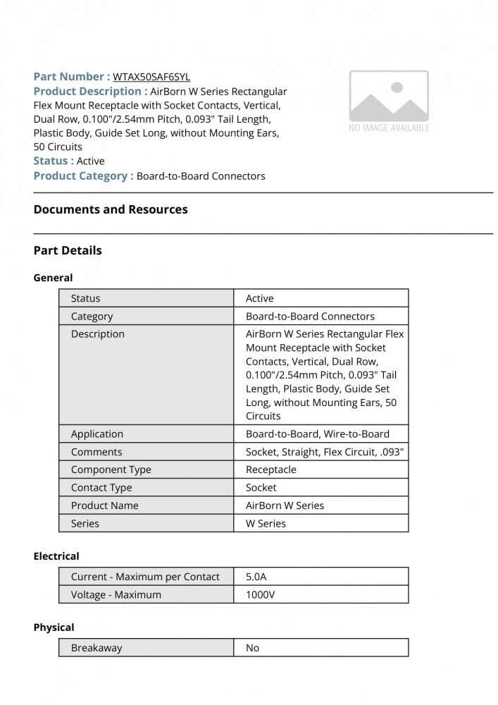 WTAX50SAF6SYL technical document image 1