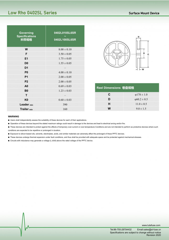 0402SL product documentation page 5