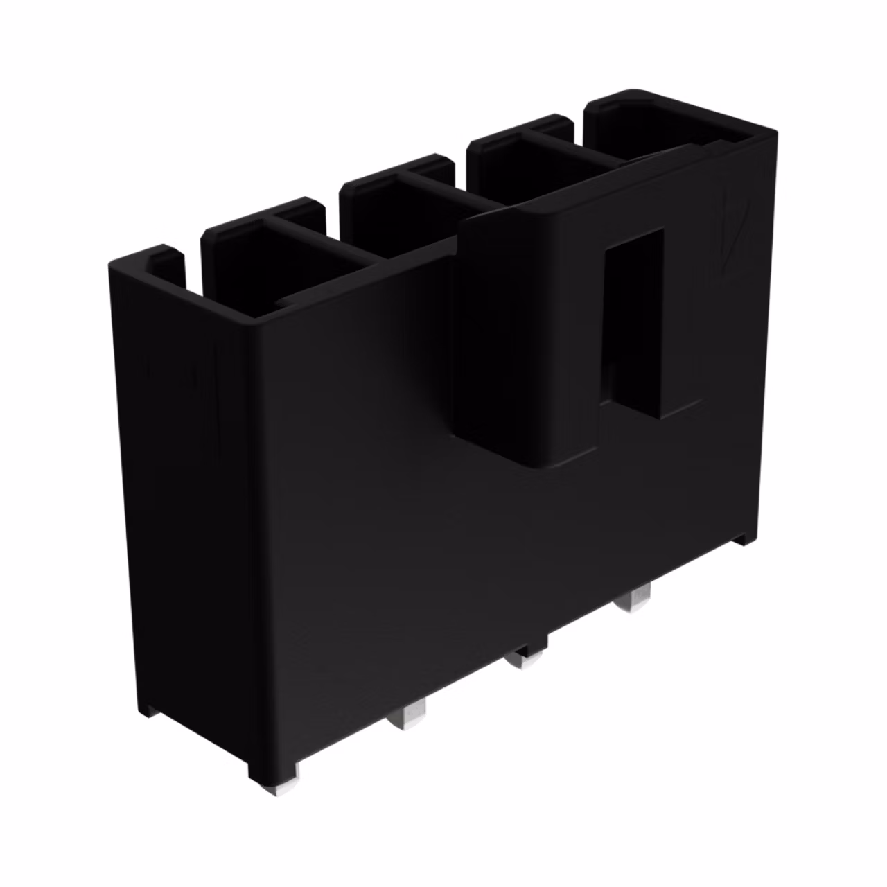 Mega-Fit Vertical Header, 5.70mm Pitch, Single Row, 3 Circuits, 0.76µm Gold (Au) Plating, Glow-Wire Capable, Tape and Reel, Black