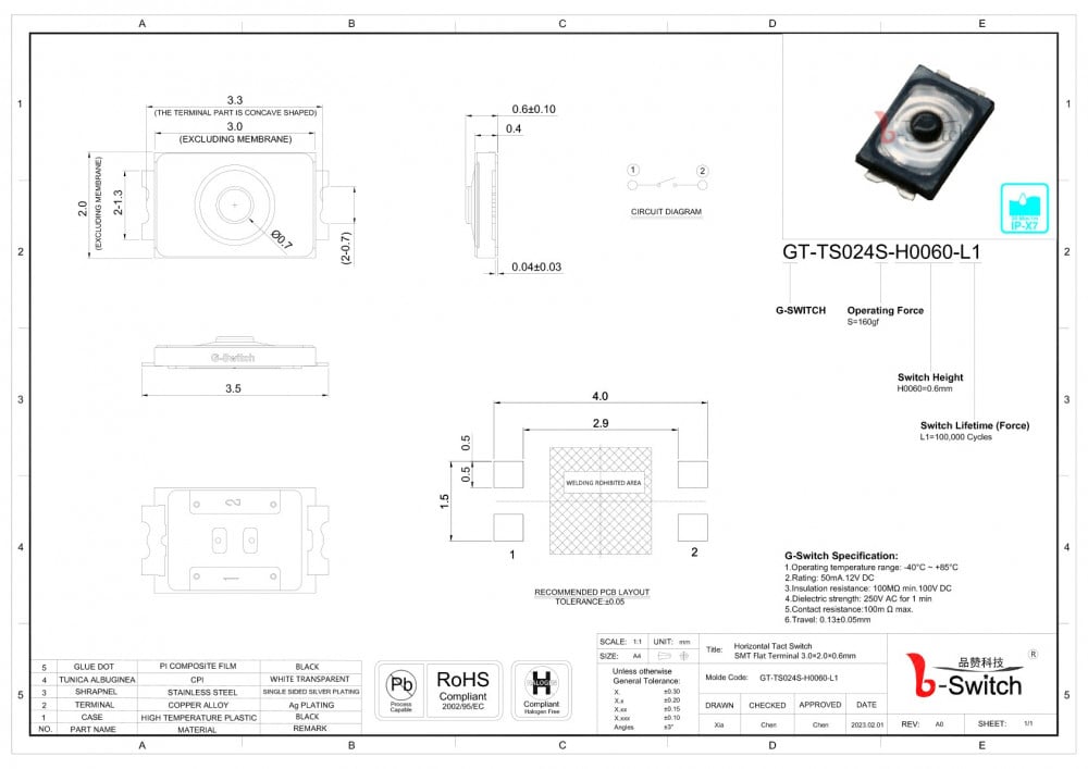 GT-TS024S-H0060-L1 technical document