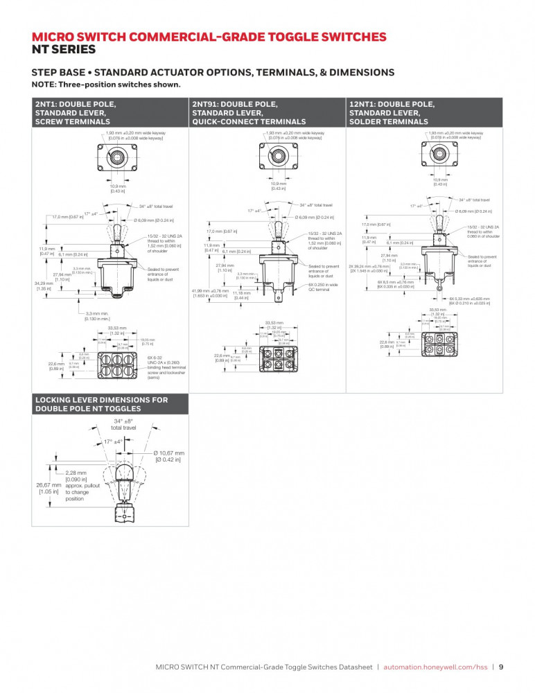 Honeywell NT Series datasheet page 9