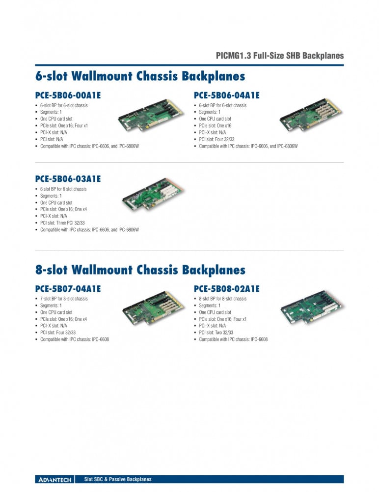 ADVANTECH PCE backplane reference page 3