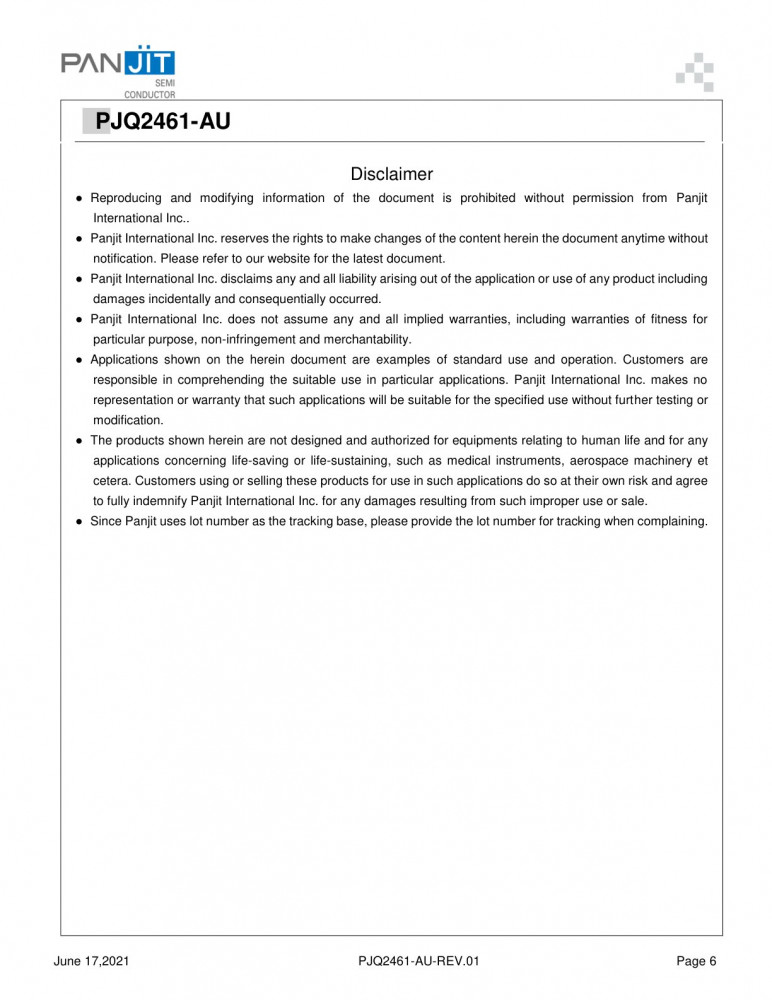 PJQ2461-AU datasheet page 6
