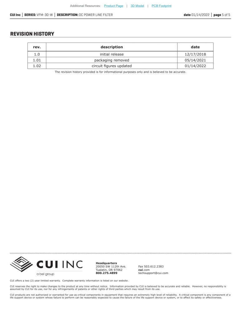 VFM-30-W-D datasheet page 5