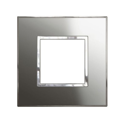 Arteor - British standard plate square version 2 modules - Reflective stainless steel finish - 2-module 1-gang cover frame for sale
