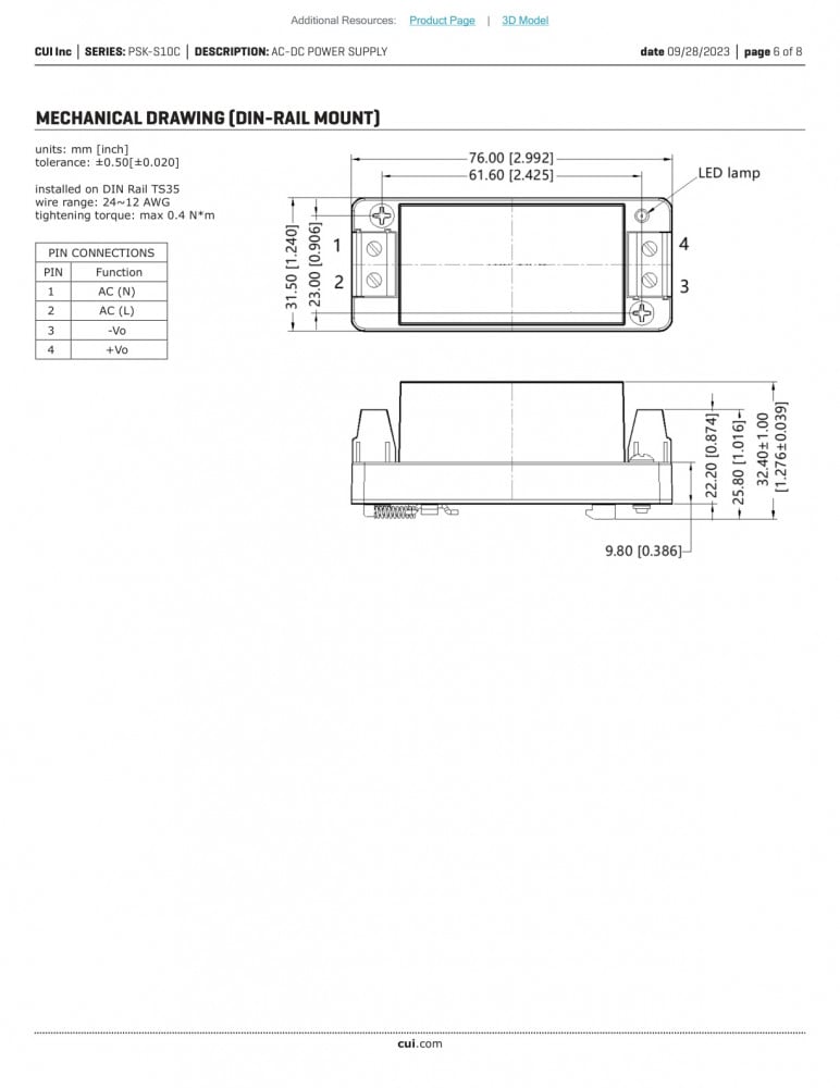 CUI PSK-S10C datasheet page 6