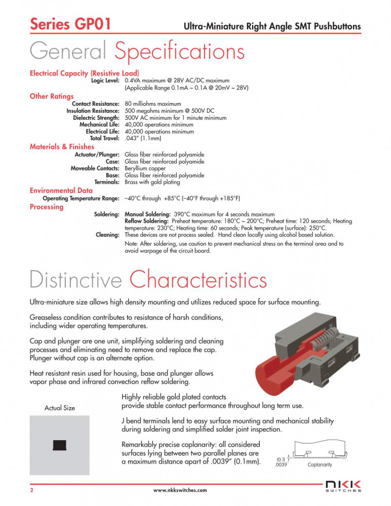 GP01 series technical document, page 2