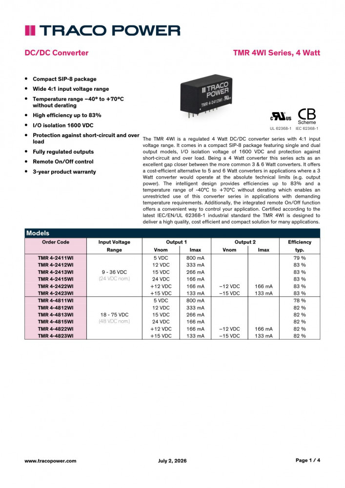 TMR 4WI technical document page 1