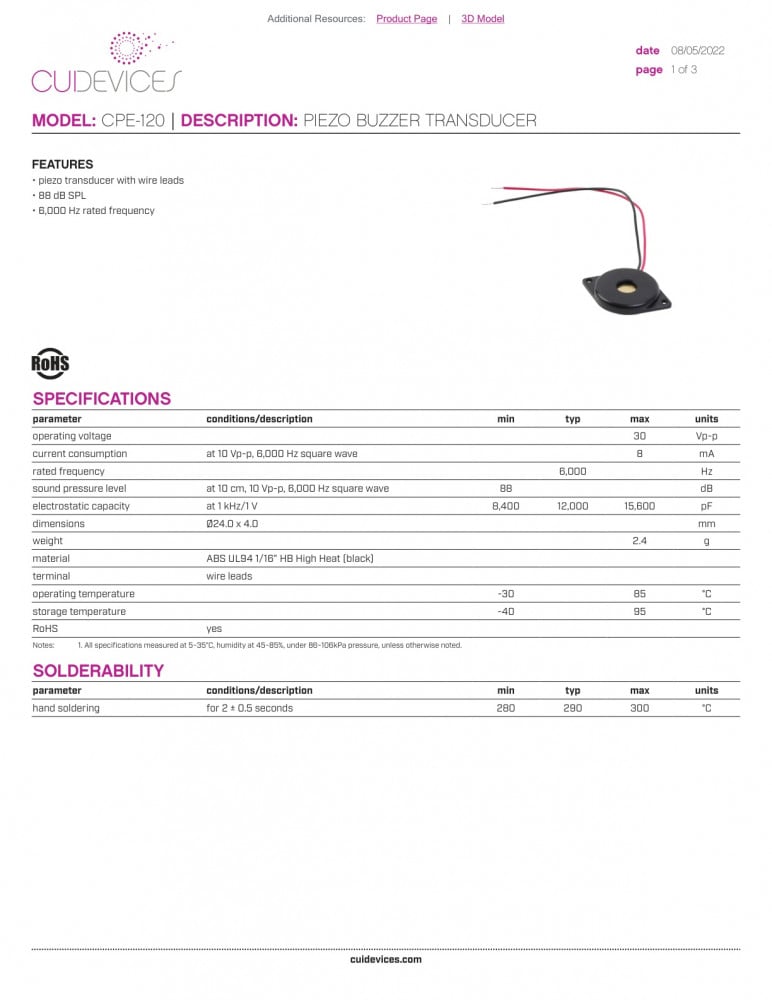 CPE-120 technical document page 1