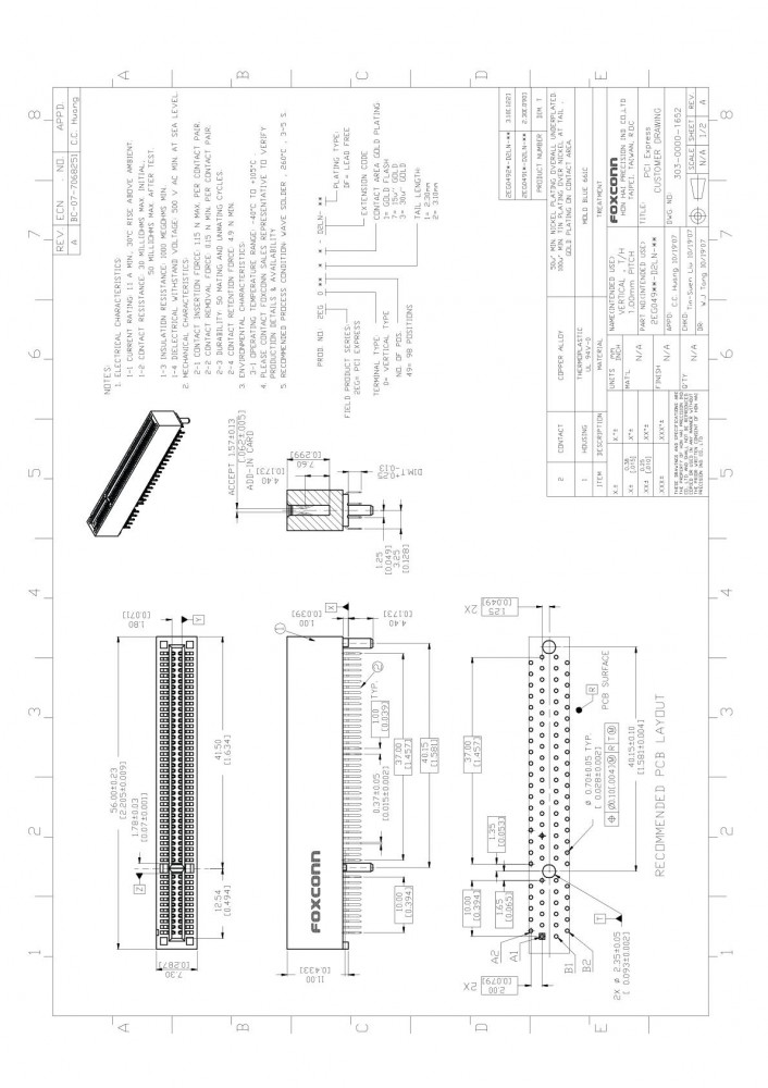 FOXCONN 2EG04927-D2LN-DF customer drawing preview