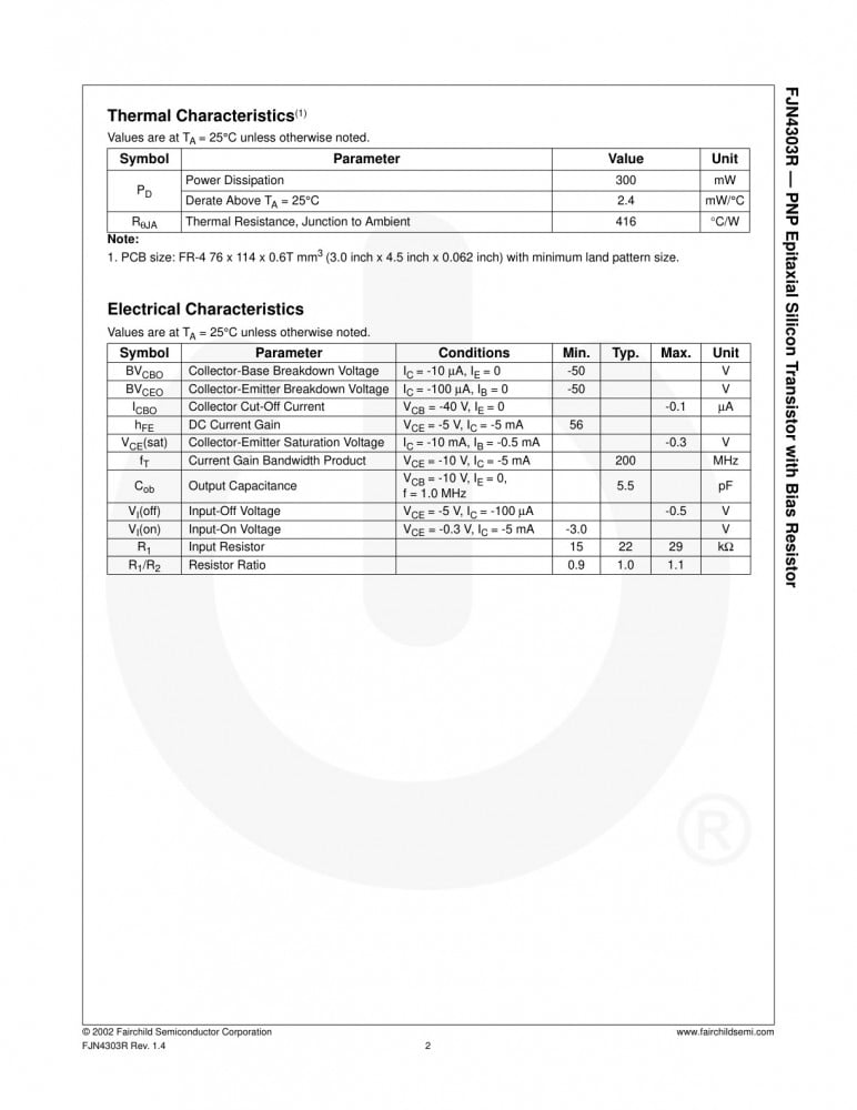 FJN4303RTA datasheet page 2