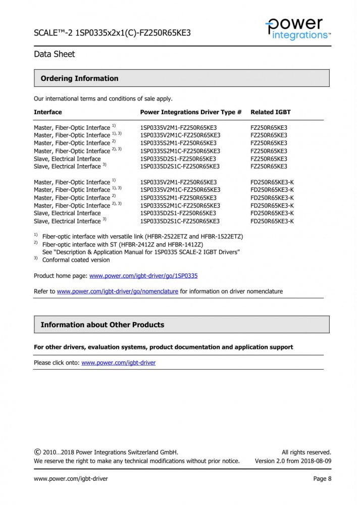 1SP0335V2M1C-FZ250R65KE3 datasheet page 8