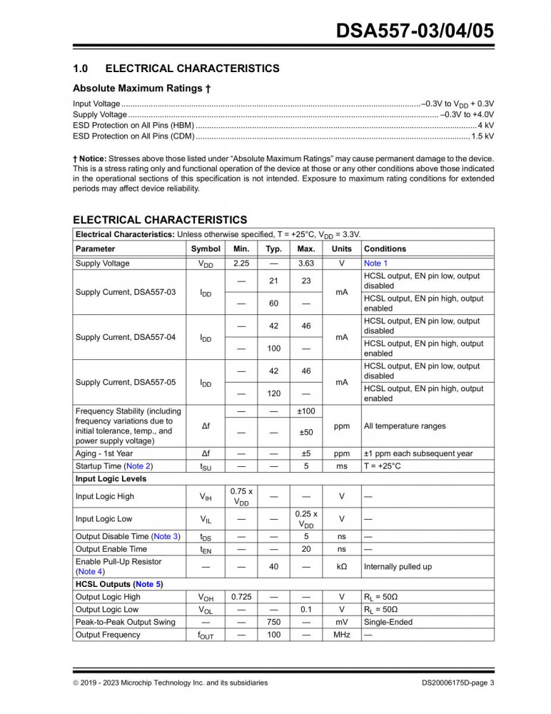 DSA557 datasheet page 3