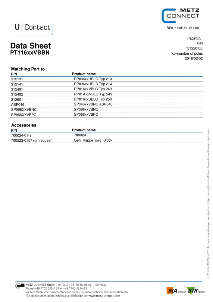METZ CONNECT 31220103 datasheet page 3