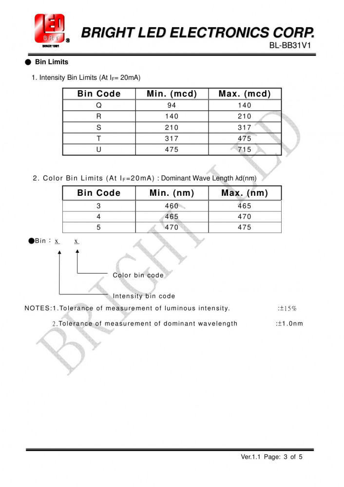 BL-BB31V1 datasheet page 3