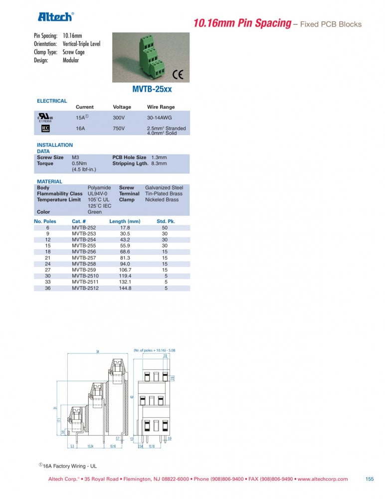 Altech MVTB-25xx technical document image