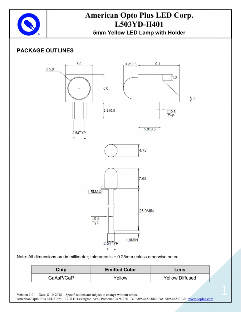 L503YD-H401 datasheet page 1