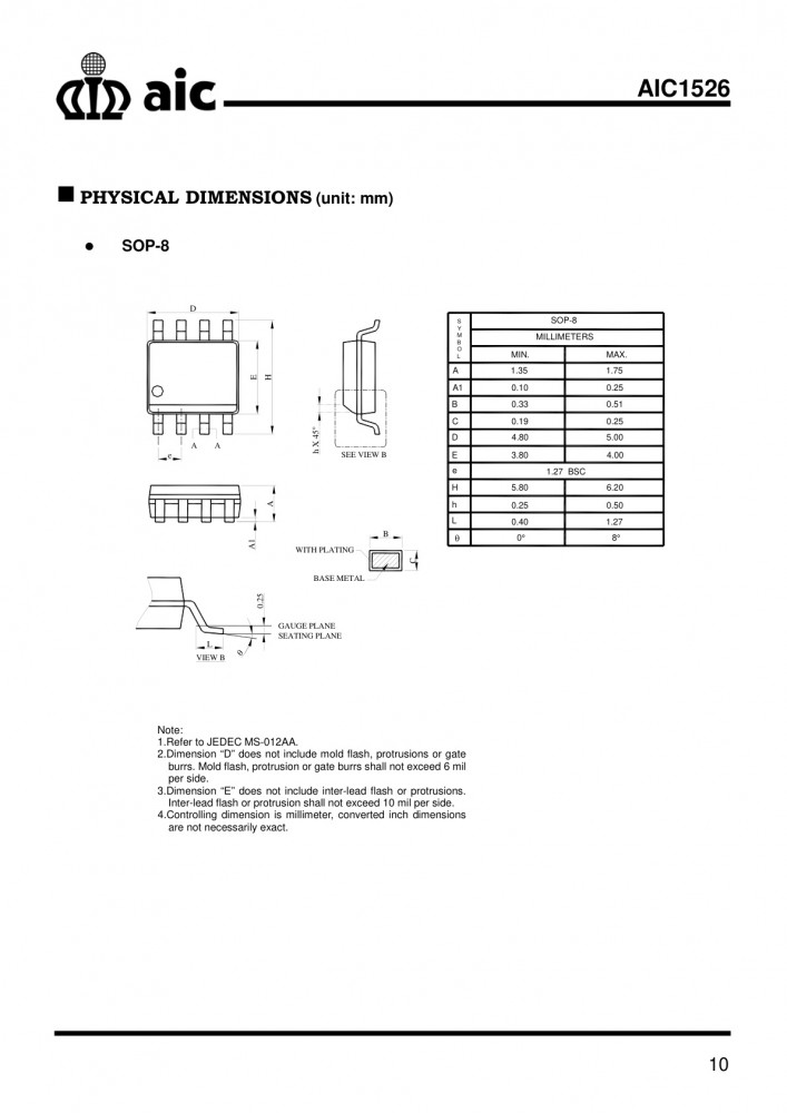 AIC1526 datasheet page 10